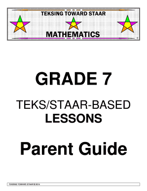 Fillable Online TEKSING TOWARD STAAR MATHEMATICS GRADE 7 TEKS ...