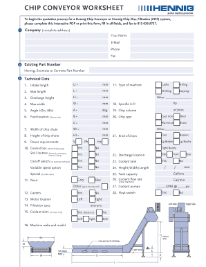 Fillable Online Chip Conveyor Worksheet - bHennigb bIncb Fax Email ...