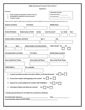 Fillable Online Alpha International Academy Charter School Application ...