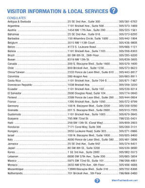Fillable Online VISITOR INFORMATION & LOCAL SERVICES Fax Email Print ...