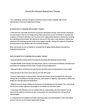 Fillable Online Consent for Hormone Replacement Therapy Fax Email Print ...