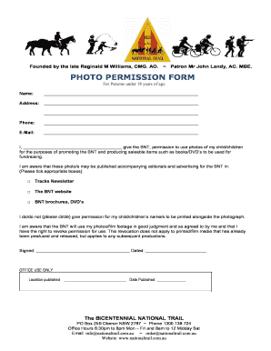 Fillable Online PHOTO PERMISSION FORM - bATHRAb Fax Email Print - pdfFiller