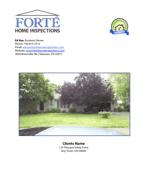 Fillable Online Sample Inspection Report - Forte Home Inspections Fax ...