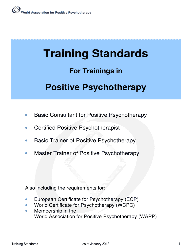 Fillable Online positum NEW TRAINING STARDARDS with ECP - Positive ...