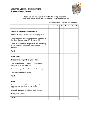 Fillable Online Brownie Cooking Competition: Fax Email Print - pdfFiller