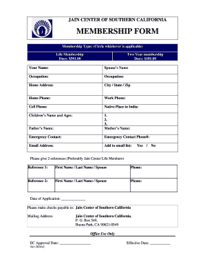 Fillable Online jaincenter JAIN CENTER OF SOUTHERN CALIFORNIA ...