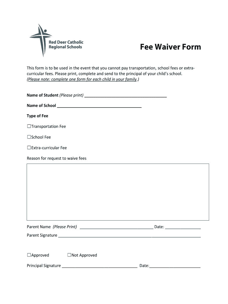 Fillable Online rdcrs School Fee Waiver Form. Fax Email Print - pdfFiller