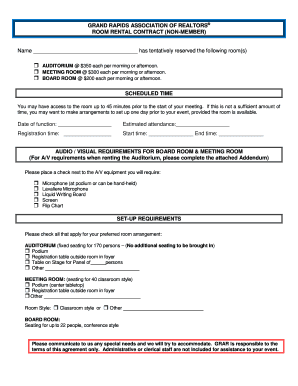 Fillable Online Room rental contract for members Room rental Fax Email Print - pdfFiller