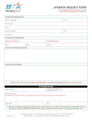 Fillable Online Upgrade Request Form 2012 - bindsbbautowarrantybbcomb ...