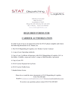 Fillable Online STAT carrier Auth form.pdf Fax Email Print - pdfFiller