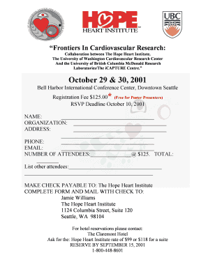 Fillable Online Hope Heart Reservation Formrecd011001doc Fax Email ...