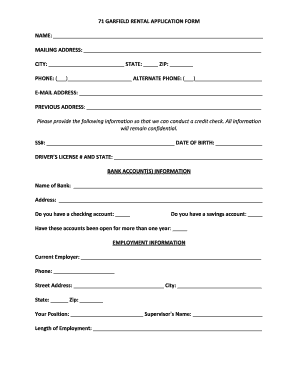 Fillable Online 71 Garfield Artist Studio Rental Application Formdoc ...