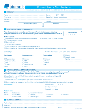 Fillable Online Request form - Mycobacteria Fax Email Print - pdfFiller