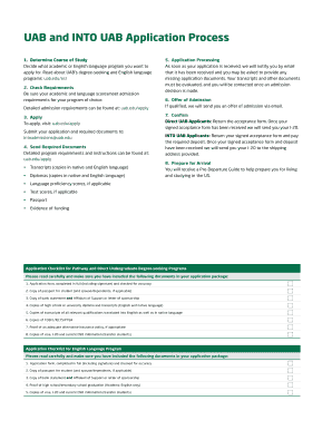 Fillable Online UAB and INTO UAB Application bFormb Fax Email Print ...