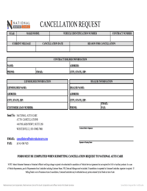 Fillable Online CANCELLATION REQUEST - intrepidautomotivecom Fax Email ...