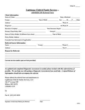 Fillable Online Lighthouse Child amp Family Services ARMHSCSP Referral ...
