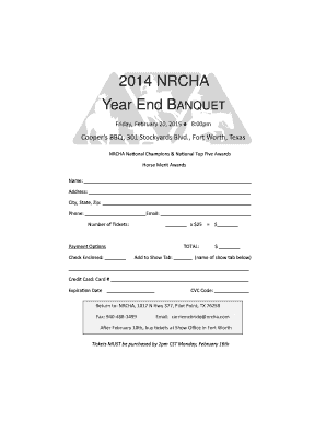 Fillable Online Year end Banquet Reservation Form Fax Email Print ...