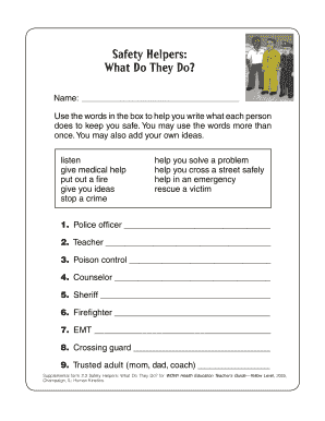 Fillable Online wowhealth Safety Helpers What Do They Do ...