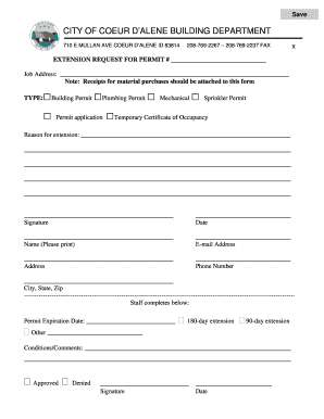 Fillable Online building cdaid City of Coeur d'Alene Residential Permit ...