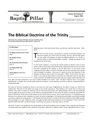 Fillable Online The Biblical Doctrine of the Trinity - The Baptist ...