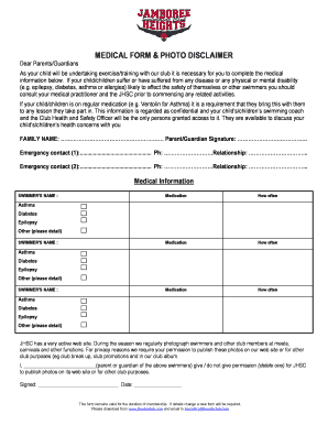 Fillable Online MEDICAL FORM PHOTO DISCLAIMER Fax Email Print - pdfFiller