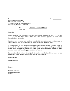 Fillable Online Letter of Undertaking for unpaid refund order Fax Email ...