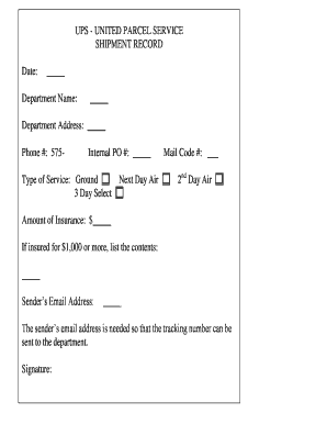 Fillable Online pmcs uark UPS Formdoc Fax Email Print - pdfFiller