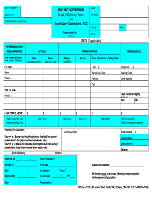 Fillable Online www3 accreditation SURVEY EXPENSES NAME Service ...