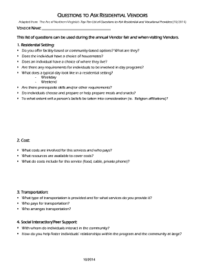 Fillable Online wshs fcps QUESTIONS TO ASK RESIDENTIAL VENDORS - wshs ...