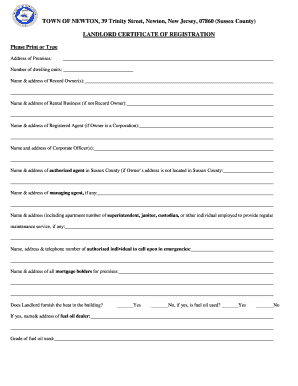 Fillable Online LANDLORD CERTIFICATE OF REGISTRATION Fax Email Print ...