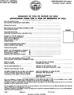 Remplissable En Ligne Bon de commande FICHE VISA POUR LE MALI - btopb ...