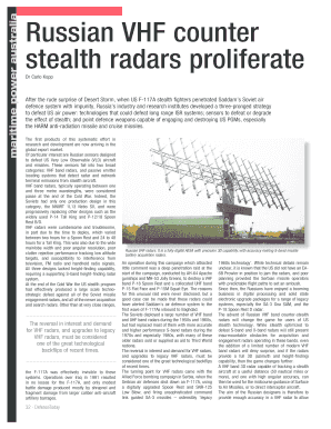 Fillable Online Russian VHF counter stealth radars proliferate - Air ...