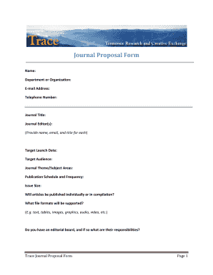 Fillable Online Journal Proposal Form Fax Email Print - pdfFiller