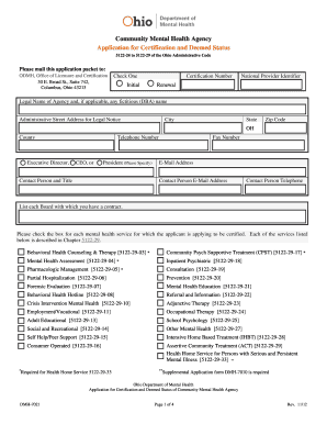 Fillable Online Application - Ohio Department Mental Health and ...
