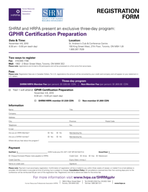 Fillable Online shrm GPHRReg Form Fax Email Print - pdfFiller