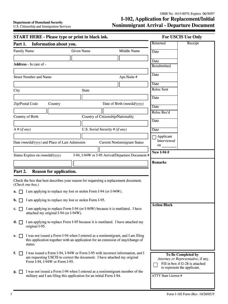 Fillable Online Application for Replacement/Initial Nonimmigrant ...