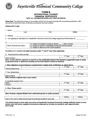 Fillable Online faytechcc FORM B - Fayetteville Technical Community College Fax Email Print ...