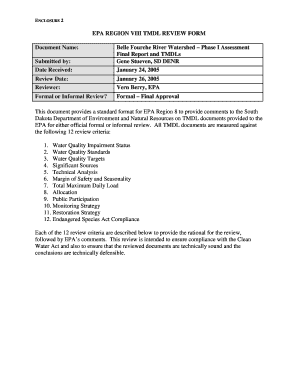 Fillable Online bellefourchewatershed EPA REGION VIII TMDL REVIEW FORM ...