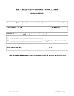 Fillable Online broward k12 fl Name Change Form - Broward County Public ...