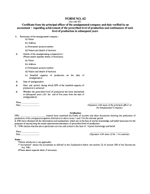 Fillable Online FORM NO. 62 Fax Email Print - pdfFiller