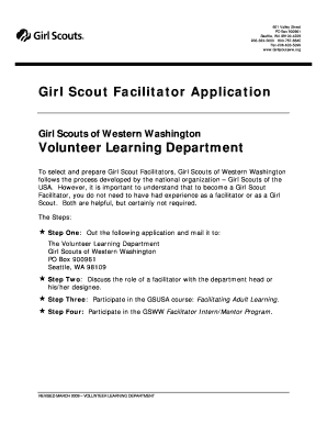 Fillable Online GSWW Facilitator Application.doc. List of communiques issued to DPs Fax Email ...