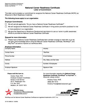 Fillable Online wisconsinjobcenter National Career Readiness ...