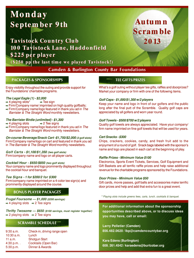 Fillable Online Autumn Scramble 2013 Fax Email Print - pdfFiller