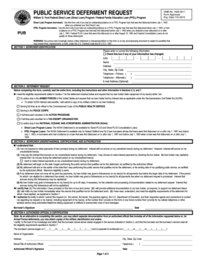 Fillable Online Public Service Deferment - Edfinancial Services Fax ...