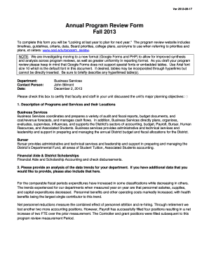 Fillable Online ccsf Annual Program Review Form Fall 2013 - ccsf Fax ...