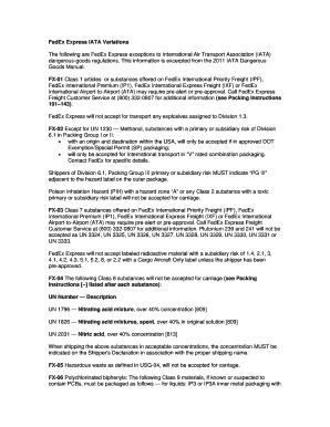 Fillable Online FedEx Express IATA Variations Fax Email Print - pdfFiller