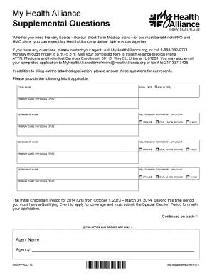 Fillable Online healthalliance Use the fillable application here ...