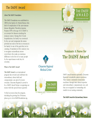 Fillable Online Daisy Nomination Brochure Fax Email Print - pdfFiller