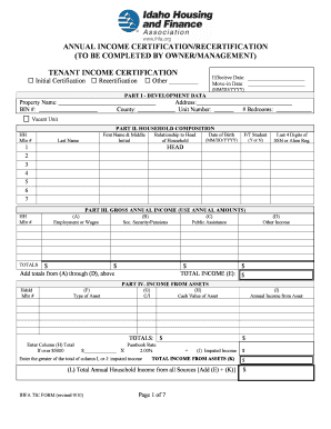 Fillable Online rentalcompliance IHFA Tenant Income Certification ...