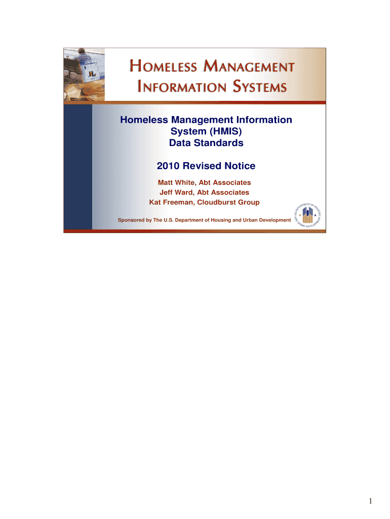 Fillable Online HMIS Data Standards 2010 Revised Notice Fax Email Print ...